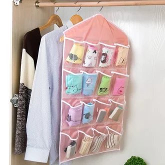 Jual Storage Gantung 16 Kantong Hanger Organizer Sebaguna Pouch Korean ...