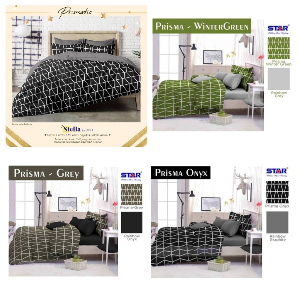 Jual KONICO kain Katun sprei Meteran Motif MINIMALIS PRISMA Tabur Star Esra GROW Catra ELBHE ...
