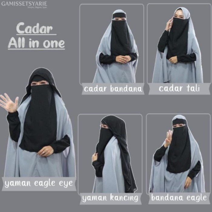 Jual jilbabcadar- new cadar purdah niqab all in one sifon arab premium ...