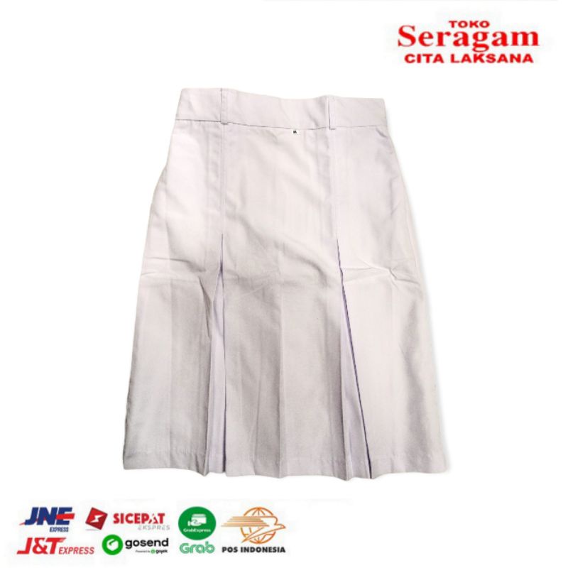 Jual Rok SMP Putih Pendek Span 2 atau Belah 2 Seragam Sekolah | Shopee Indonesia
