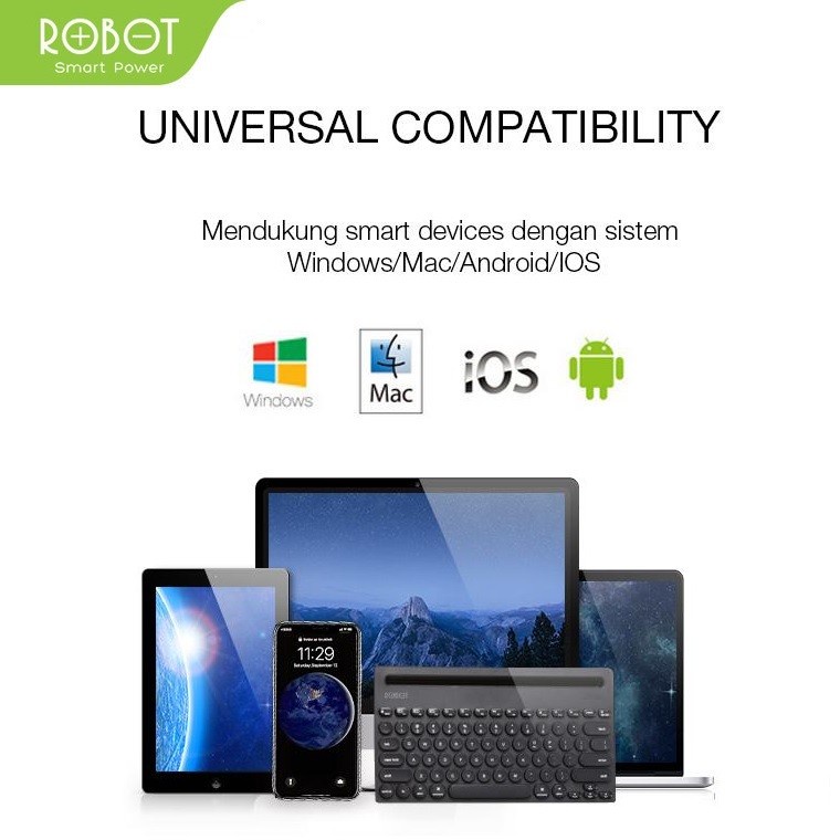 Jual Robot KB10 Multi-Device Bluetooth & 2.4G Wireless Keyboard 3 mode ...