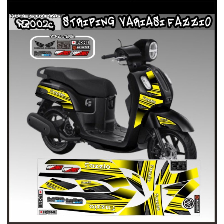 Jual Striping stiker variasi Yamaha fazzio 123 sticker Lis body 2022 polet motor fazio | Shopee ...