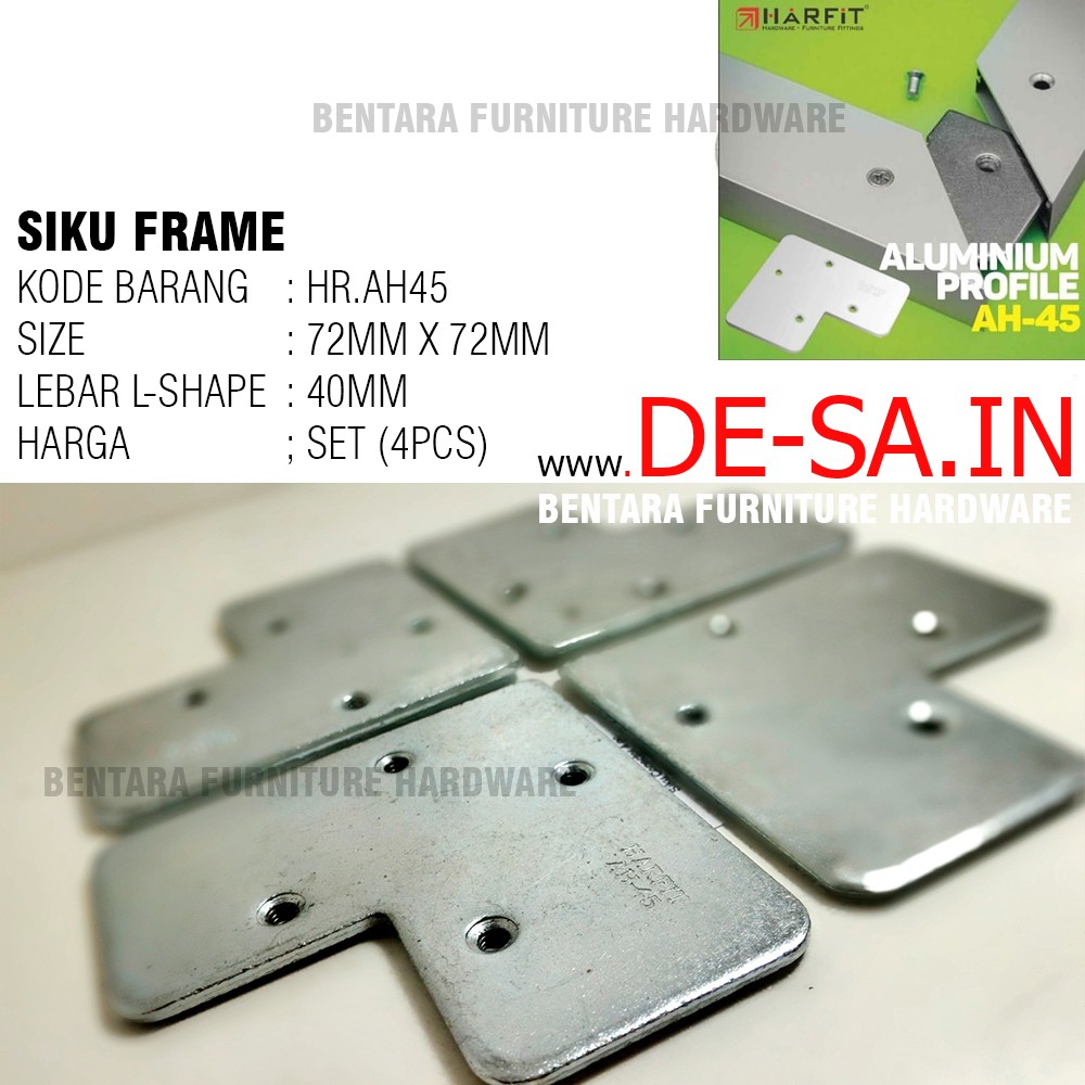Jual 4 X Harfit AH-45 Siku (Untuk Frame Alumunium) | Shopee Indonesia