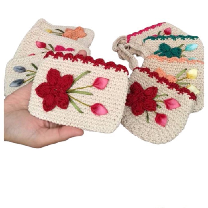 Jual Shavina Dompet Rajut Koin Sulam Handmade | Shopee Indonesia