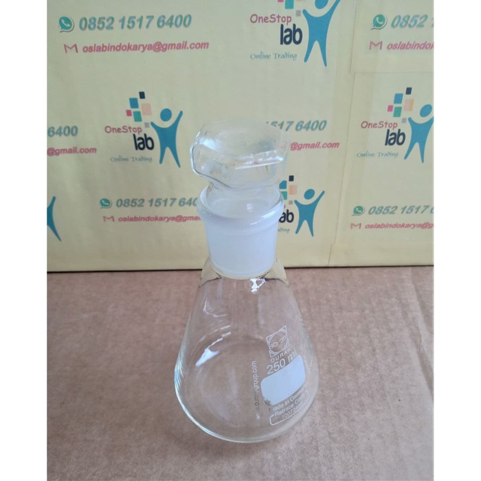 Jual Erlenmeyer tutup kaca 250 ml NS 2932 | Shopee Indonesia