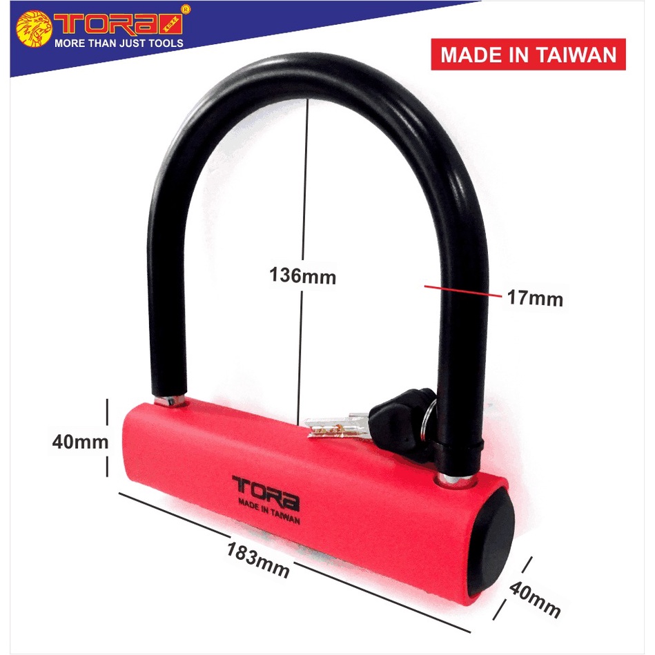 Jual TORA Gembok Sepeda Motor Anti Maling - Merah dan Kuning - TAIWAN ...