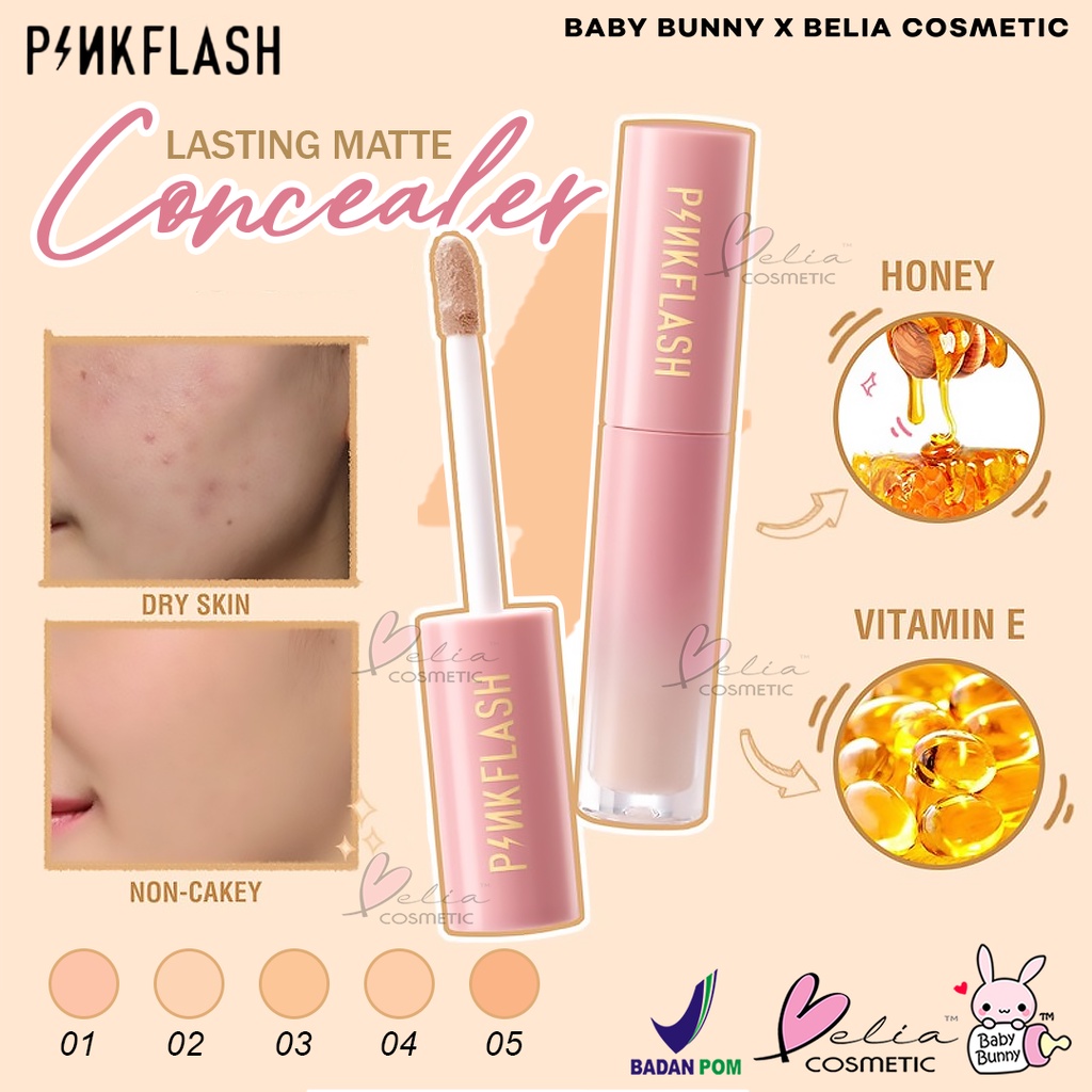 Jual BELIA PINKFLASH Lasting Matte Concealer | Pink Flash Liquid ...