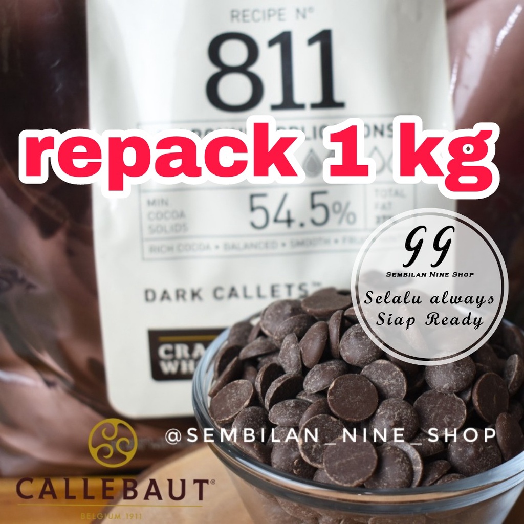 Jual CALLEBAUT 811 DARK Callets 1 KG 54.5 % Couverture Chocolate ...