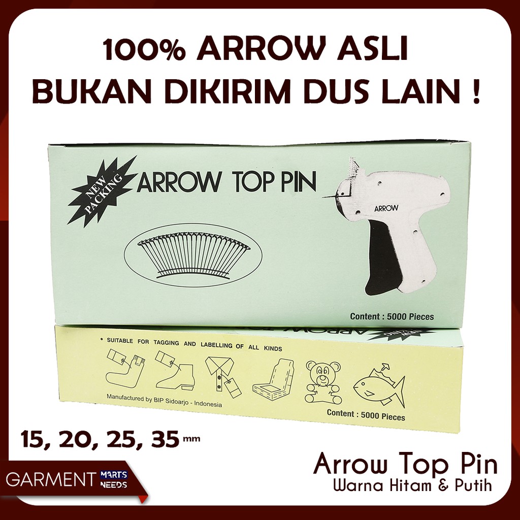 Jual Arrow Top Pin - Tag Pin / Isi Refill Tag Gun / Isi 5000 Pcs ...