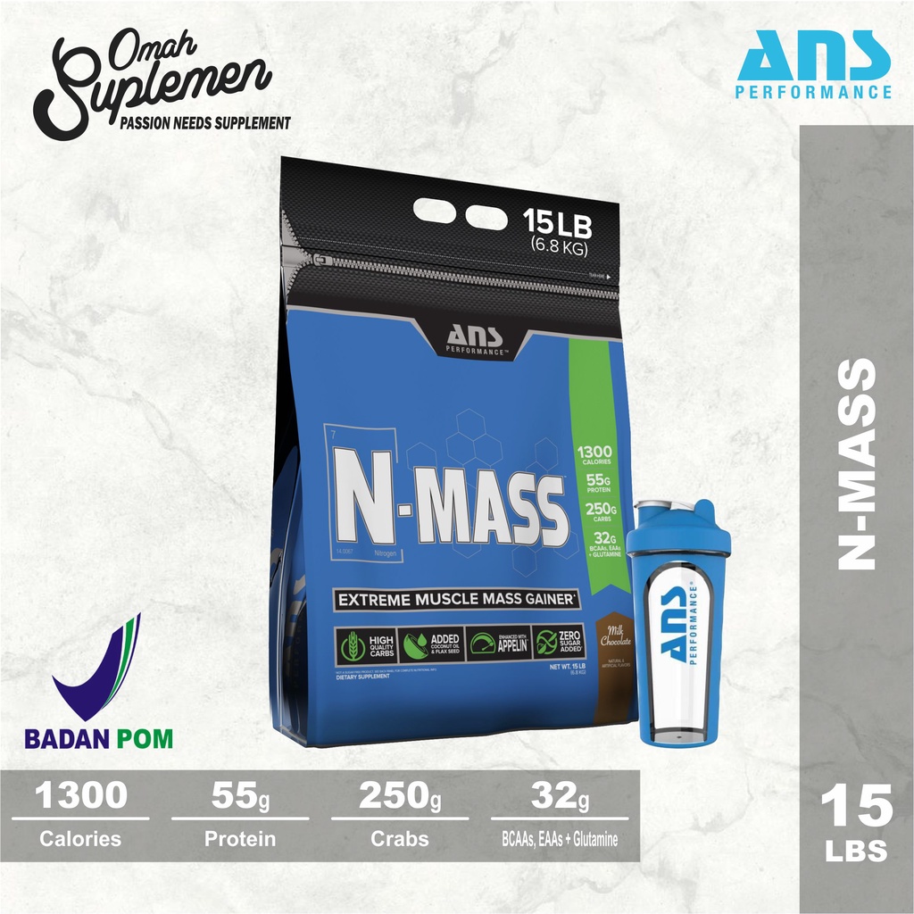 Jual ANS N-Mass 15 lbs ans n mass 15lbs gainer BPOM | Shopee Indonesia