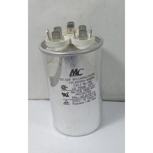 Jual KAPASITOR AC / CAPACITOR AC MERK MC LG 3 KAKI 15/1,5 UF(15/1,5 UF MIKRO) | Shopee Indonesia