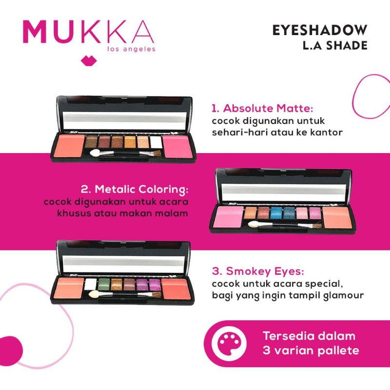 Jual MUKKA EYESHADOW LA SHADE & BLUSHER MUKKA LOSS ANGELES | Shopee ...