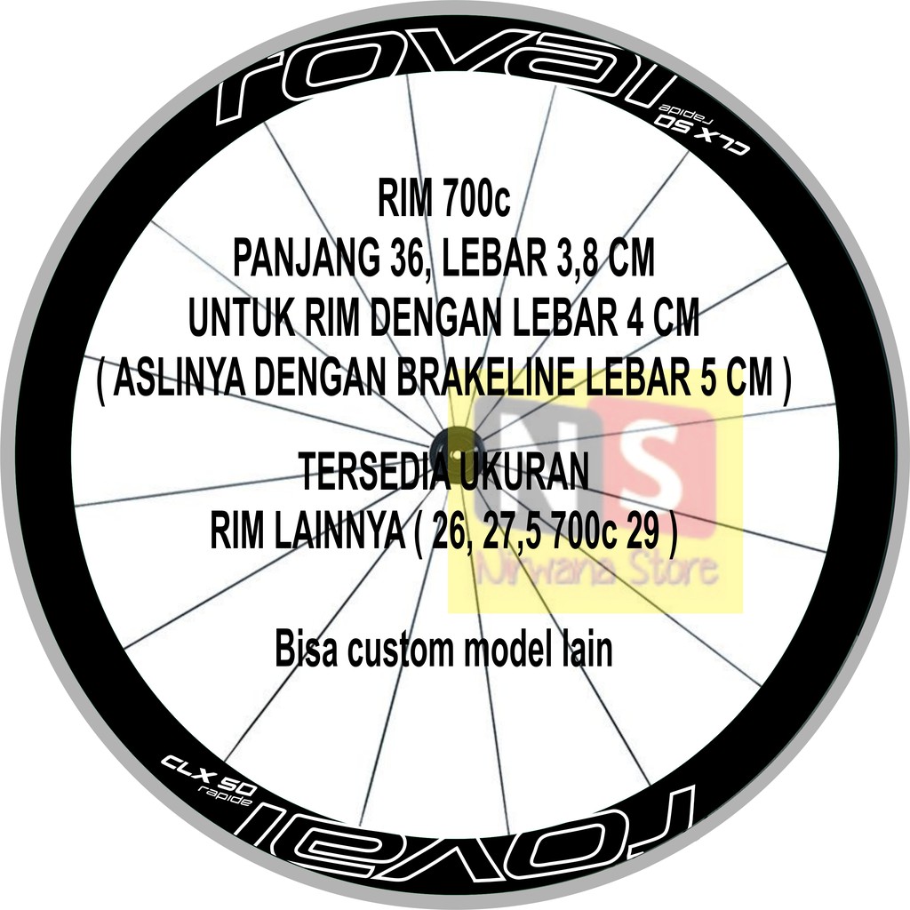 Jual Stiker Rim ROVAL CLX 50 Sticker Cutting Velg CLX50 RAPIDE Decal ...