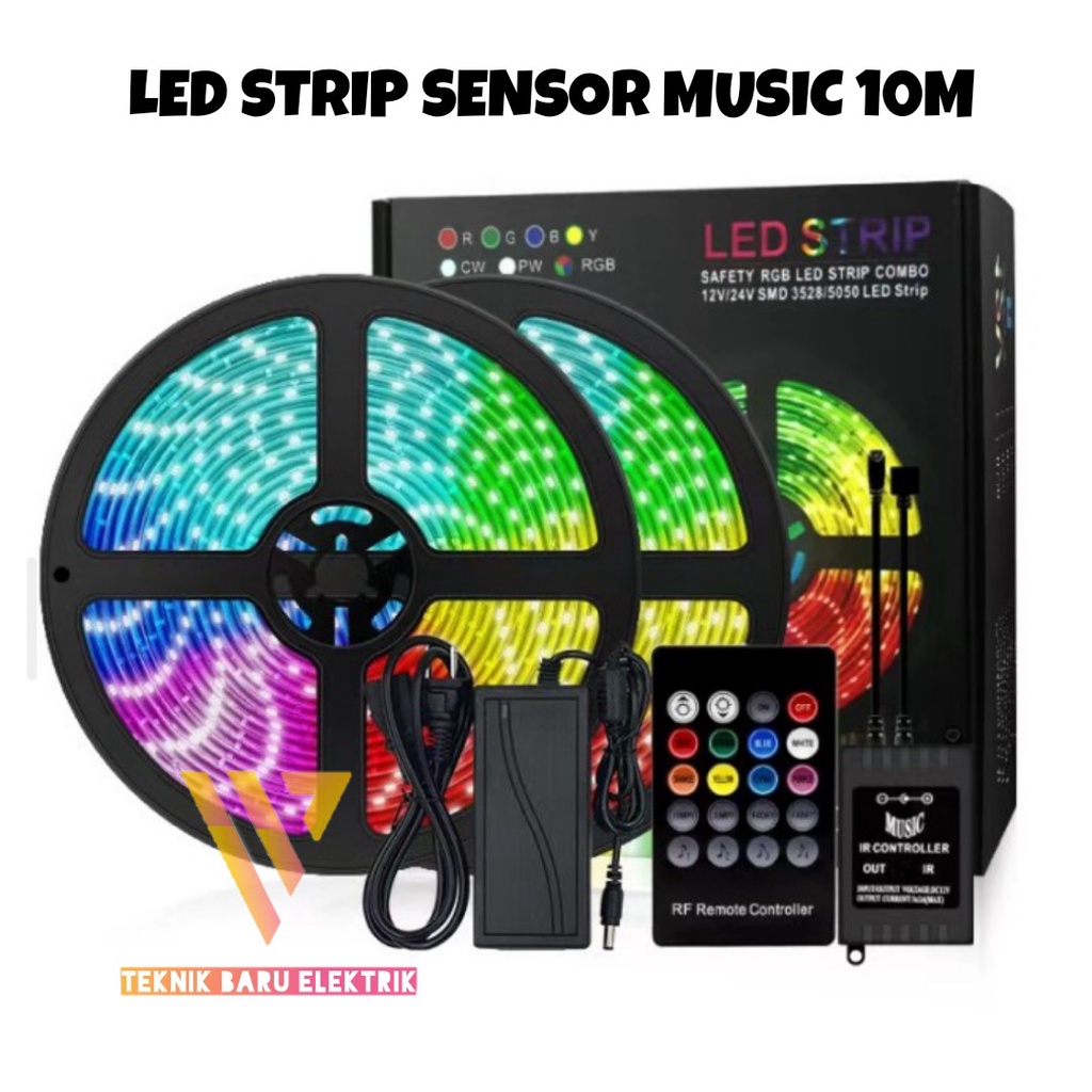 Jual LAMPU LED STRIP RGB 10M 2835 5050 SENSOR SUARA MUSIC WARNA HIAS ...
