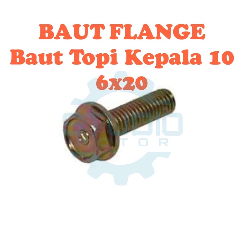 Jual Baut Topi Kepala 10 6x20 kuning Flange | Shopee Indonesia