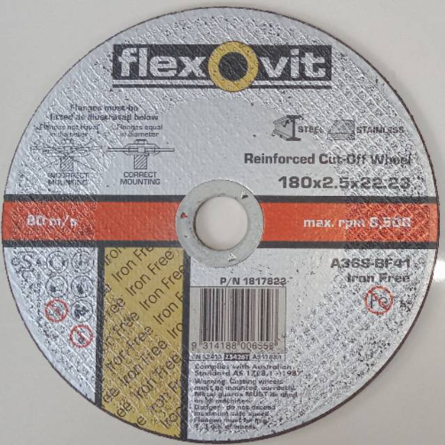 Jual FLEXOVIT 7 inch x 2.5 mm CUTTING POTONG 180 x 2.5 x 22.23 | Shopee ...