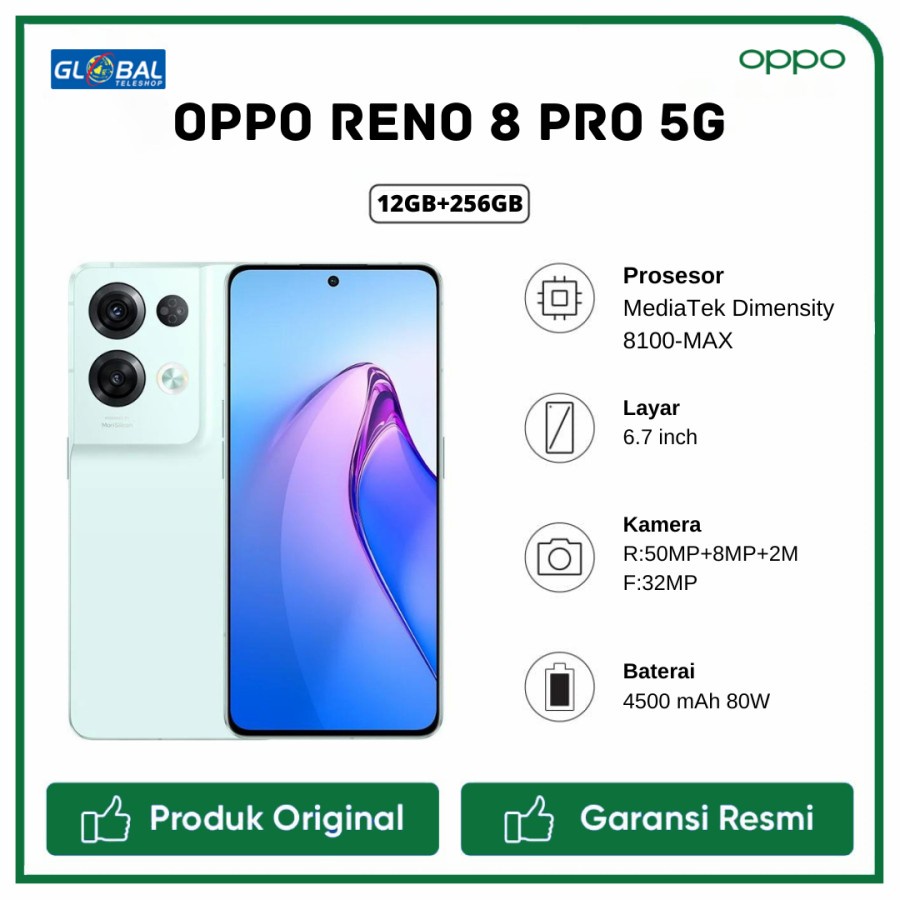 Jual Oppo Reno 8 Pro 5G Smartphone 12/256GB Garansi Resmi | Shopee Indonesia