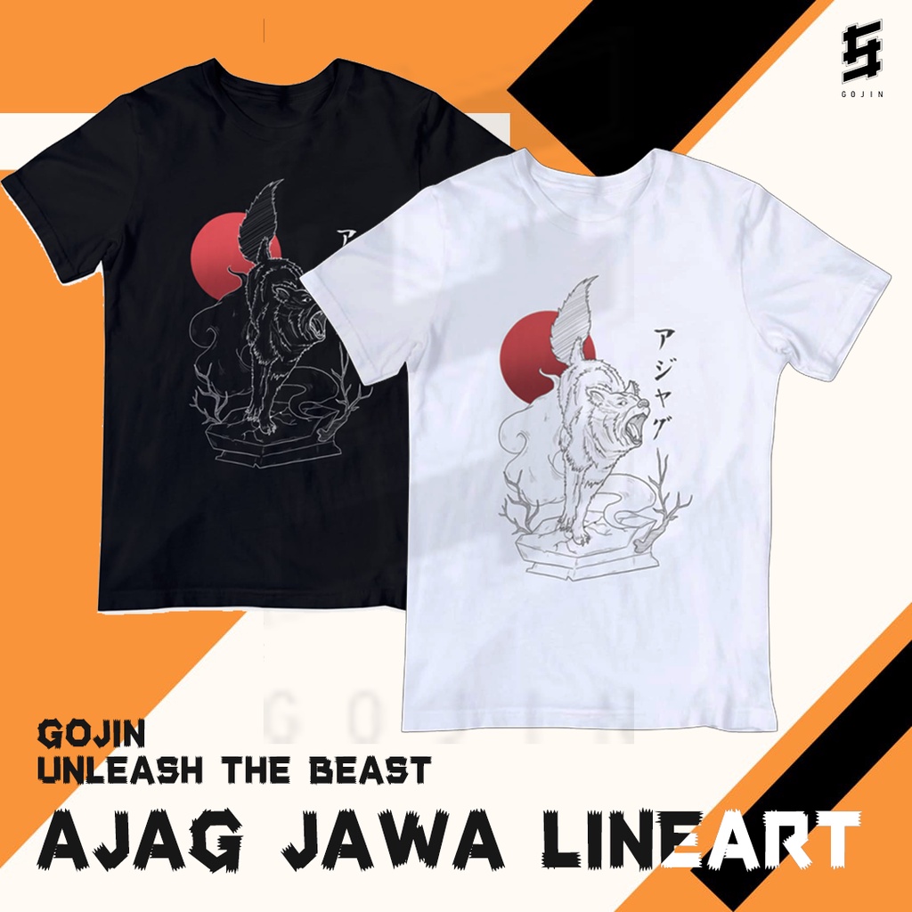 Jual Kaos Ajag Jawa Lineart - Graphic Tshirt by Gojin - Unleash The Beast Series | Shopee Indonesia