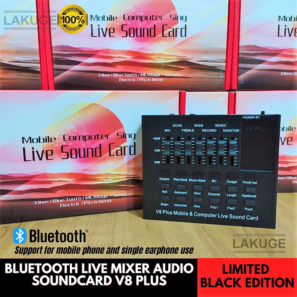 Jual Live Mixer V8 Plus Bluetooth Broadcast Audio Sound Card Limited ...