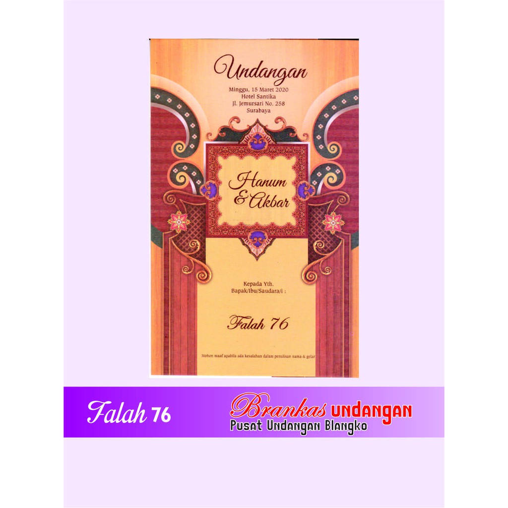 Jual Blangko Undangan Falah 76 (isi 100lbr) | Shopee Indonesia