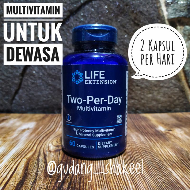 Jual Life Extension Two Per Day Multivitamin Mineral Dewasa 60 / 120 ...