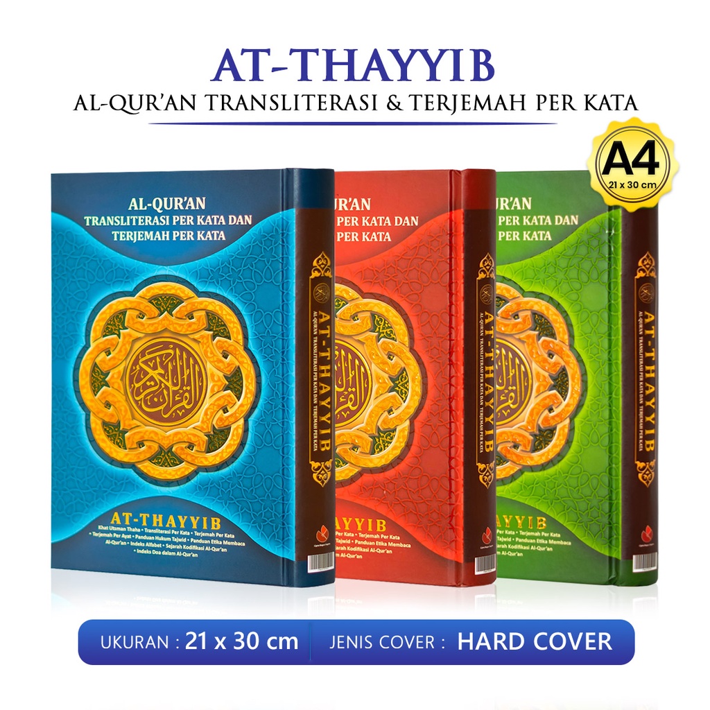 Jual Al Quran Terjemah Tajwid Besar At Thayyib Alquran Ukuran A4 Per Kata dan Transliterasi Per ...