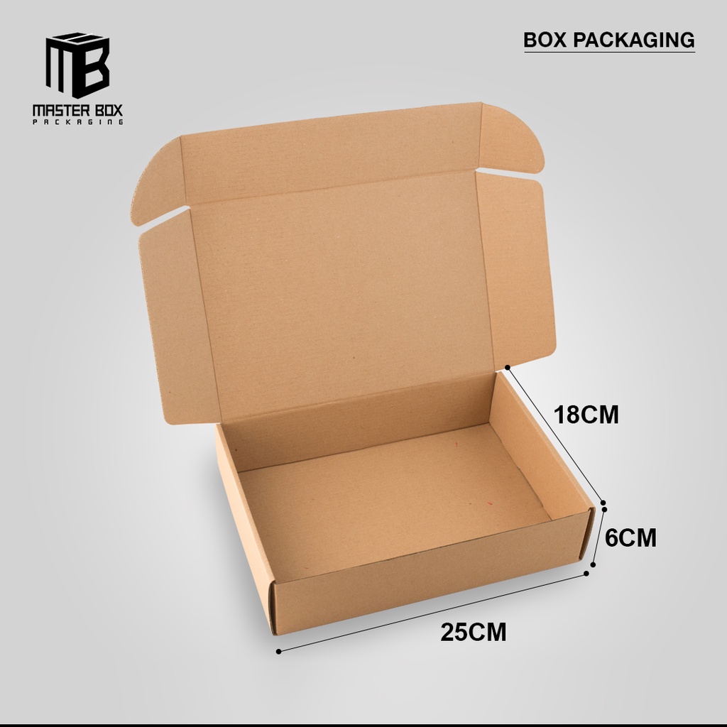 Jual ( Paket 30pcs )Box / Kardus Packaging uk 25 x 18 x 6 CM Die cut ...