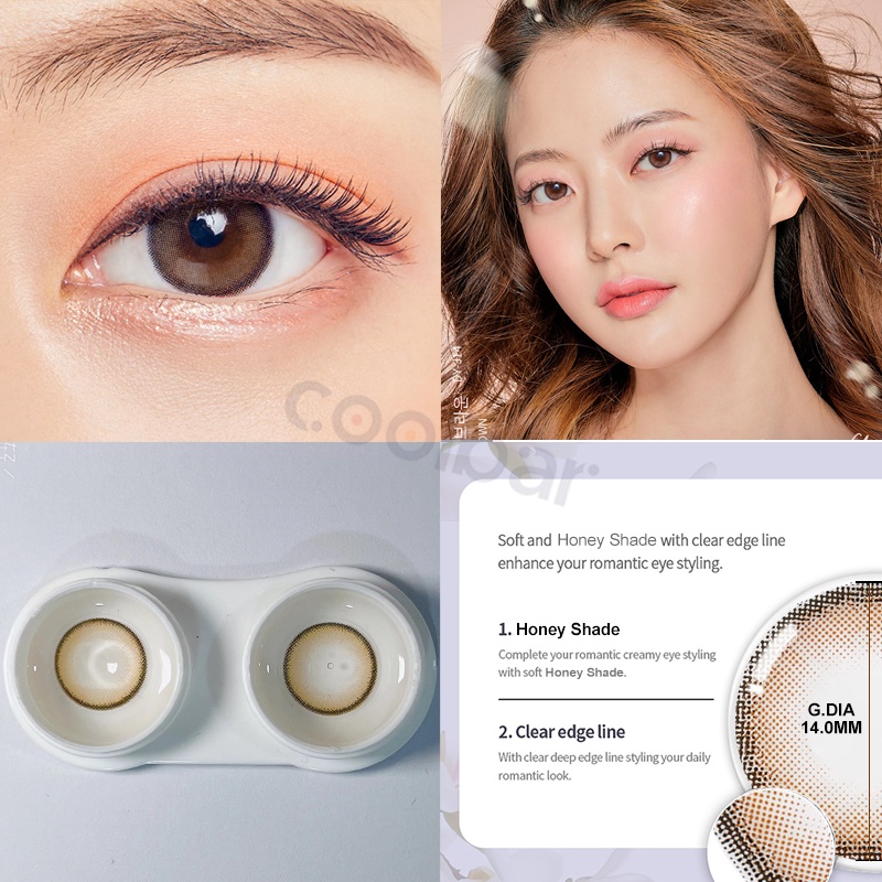 Jual COOLBAR soflens grey normal sisse lens 14.2MM BROWN/GREEN/HONEY ...