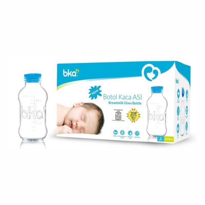 Jual Botol ASI BKA Botol Kaca Penyimpanan Asi Susu Ibu Isi 8 Pcs BKA ...