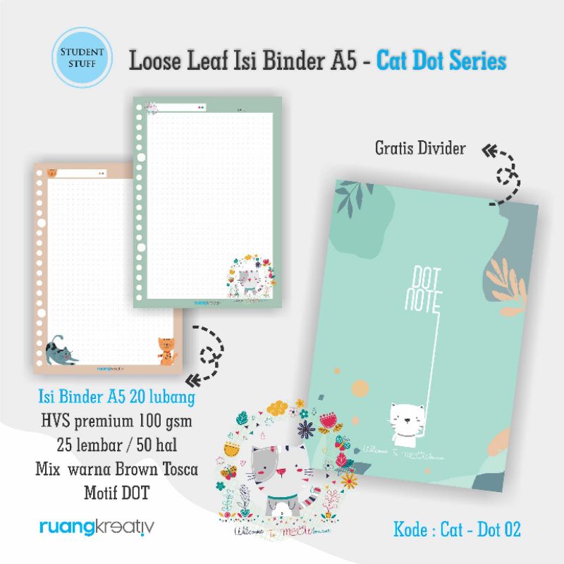 Jual RuangKreativ Loose Leaf Isi Binder Grid dan Dot | Shopee Indonesia