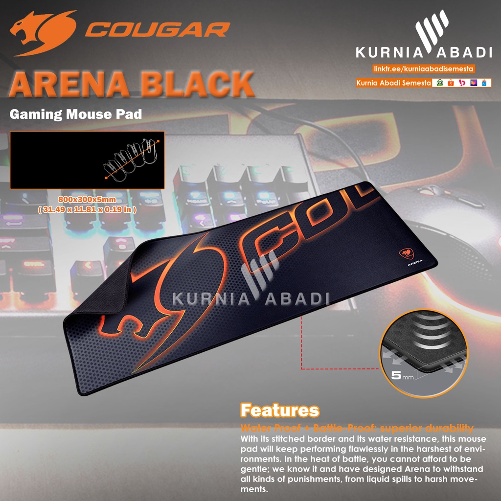 Jual COUGAR GAMING MOUSE PAD ARENA EXTRA LARGE BLACK | Shopee Indonesia