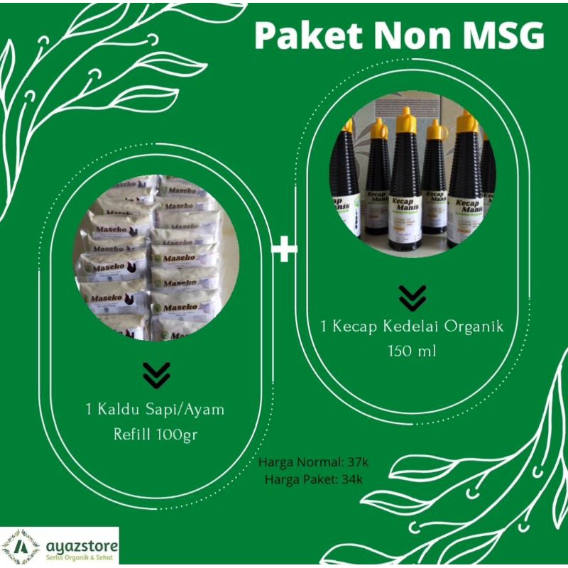 Jual Paket Non MSG ( Maseko Kaldu Ayam/Sapi+Kecap Organik) | Shopee ...