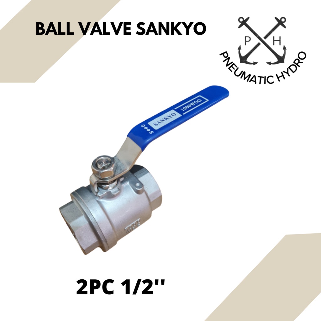 Jual Ball Valve Sankyo ss 316 model 2PC 1/2inch | Shopee Indonesia