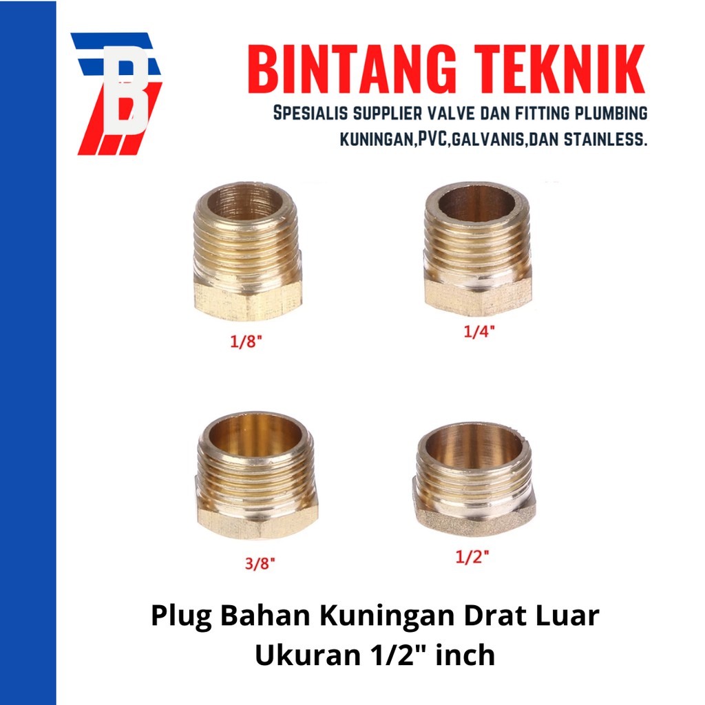 Jual Plug Kuningan 1/2" inch | Shopee Indonesia
