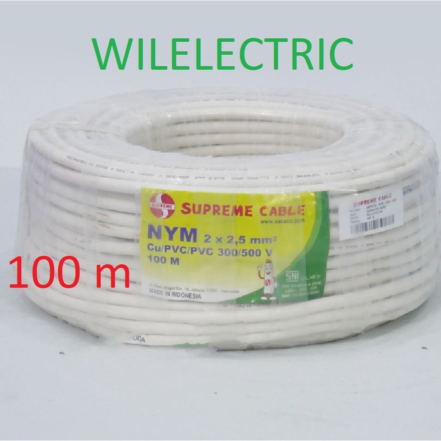 Jual Kabel listrik NYM 2 x 2.5 / 2x2.5 mm SUPREME rol 100 m kawat | Shopee Indonesia