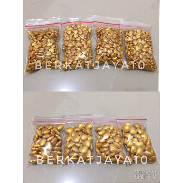 Jual Sprinkle Mutiara Gold Emas bentuk Love Hati Edible 20gr Dekorasi ...