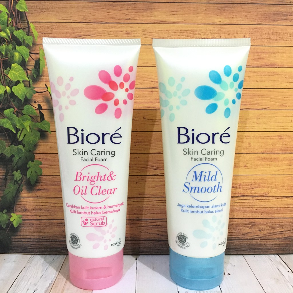 Jual Biore Skin Caring Facial Foam Bright & Oil Clear & Mild Smooth ...