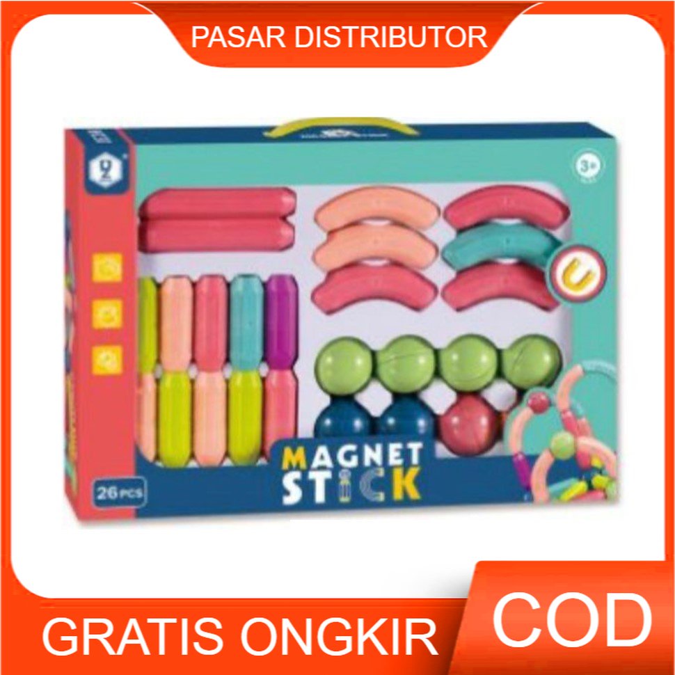 Jual Mainan Anak MAGNET STICK Batang Magnet Blok Magnetik Puzzle ...