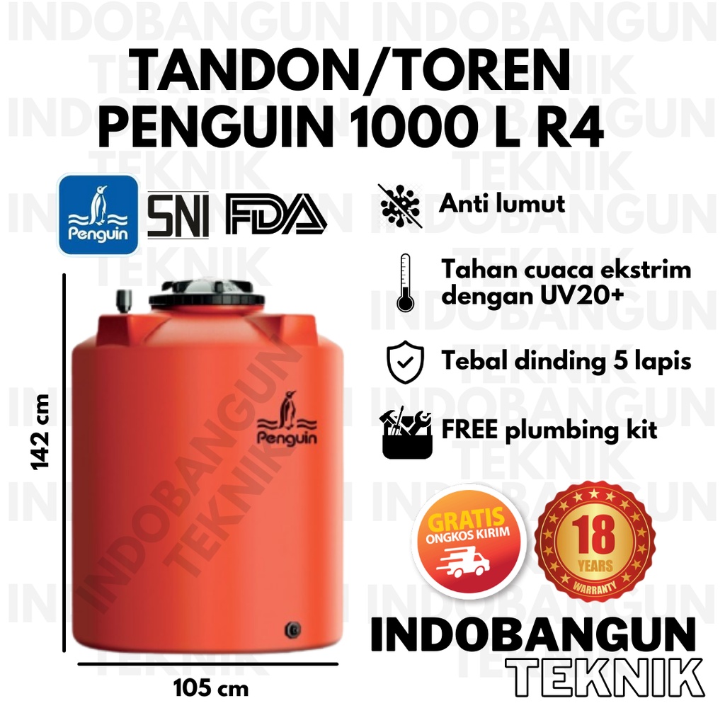 Jual Toren Air Tangki Air Tandon Air Penguin TB110 1050 Liter 1000 ...