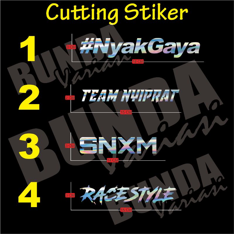 Jual stiker cutting sticker racing viral hologram #nyakgaya team ...