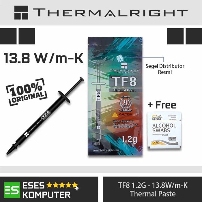 Jual Thermal Paste THERMALRIGHT TF8 1.2G / 1.2 Gram Thermal Grease Compound | Shopee Indonesia