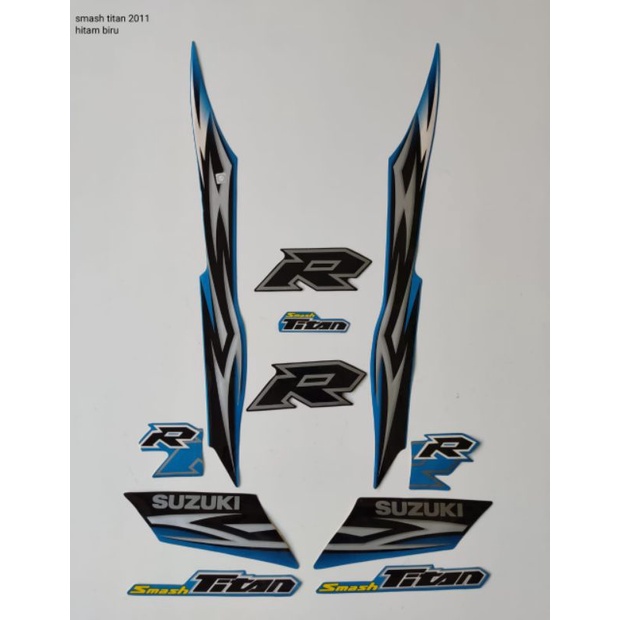 Jual striping motor smash Titan tahun 2011 warna hitam biru | Shopee ...