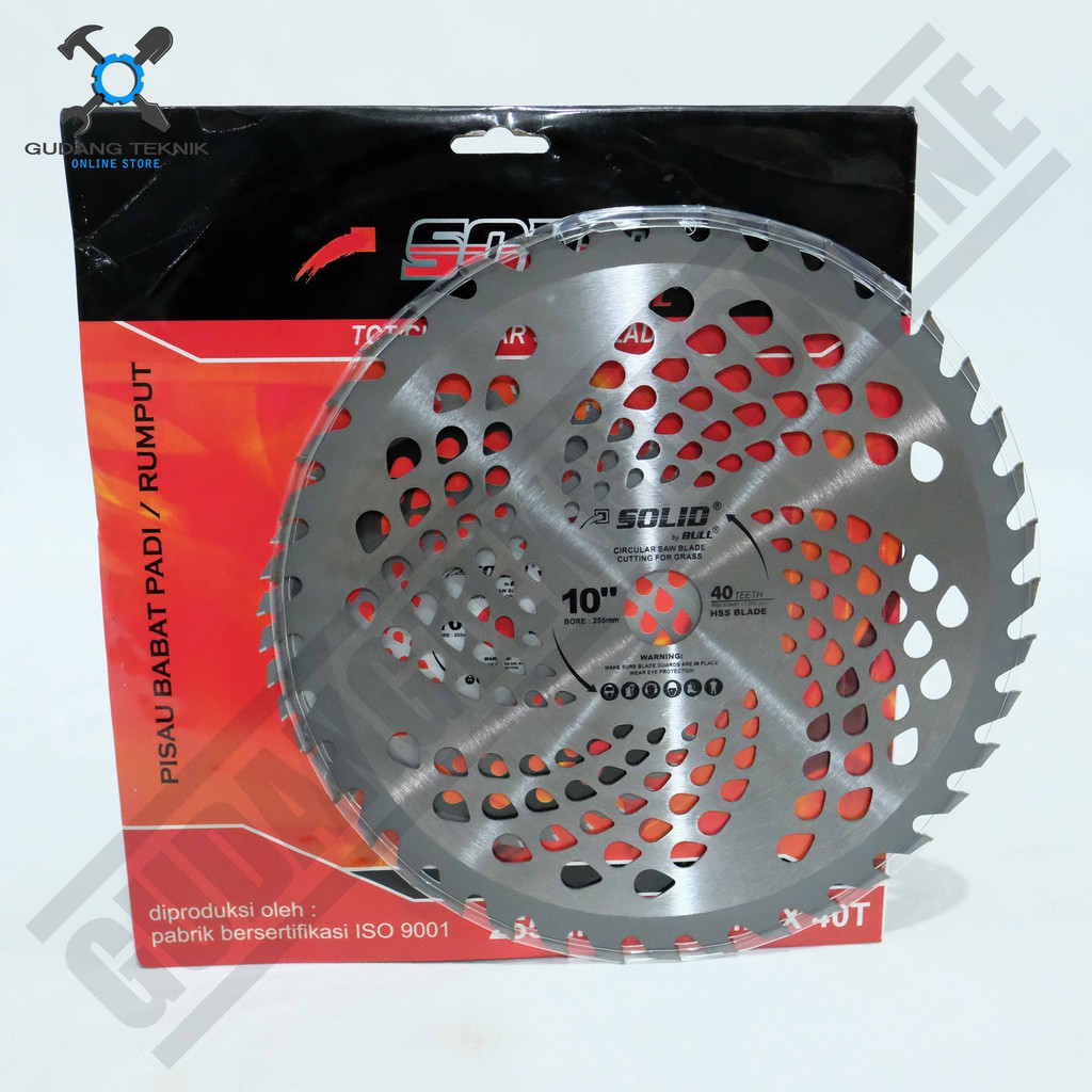 Jual Mata Pisau Potong Rumput Bulat 10inch 40T Solid - Tip Saw Solid 40 ...