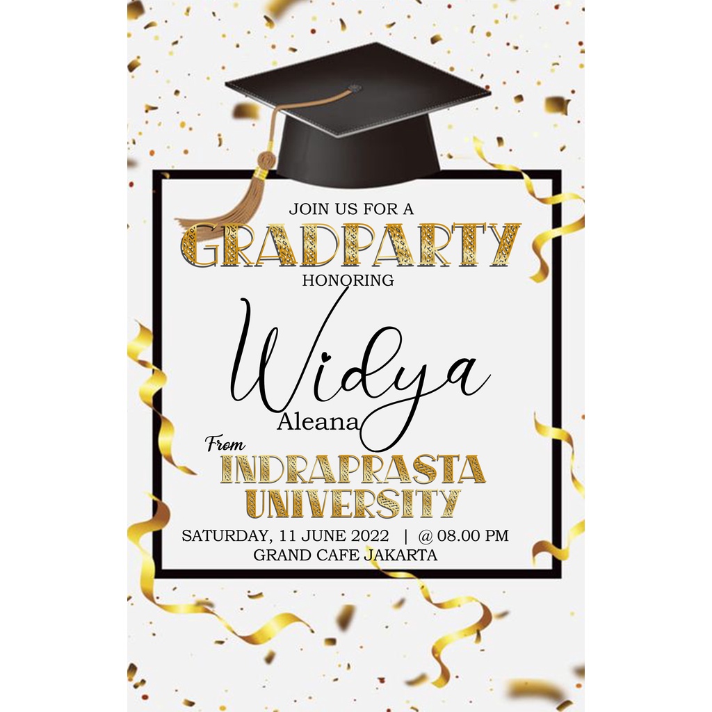 Jual Balada Party Undangan Graduation | Undangan Wisuda | Undangan ...