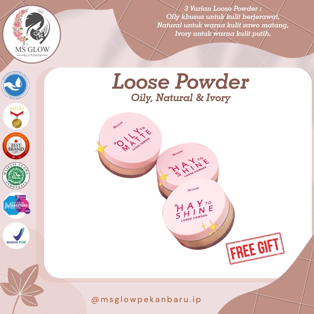 Jual Loose powder MS Glow bedak tabur | Shopee Indonesia