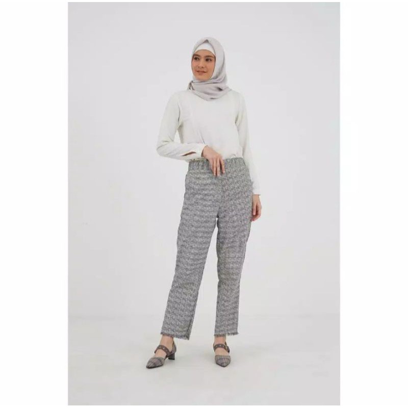 Jual Hijabenka - Caka Tweed Pants Black | Shopee Indonesia