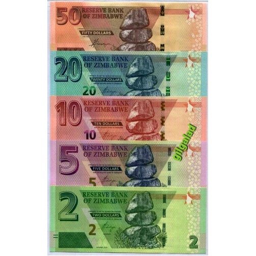 Jual ZIMBABWE SET LENGKAP 5 LBR (2 5 10 20 50 Dollar) 2019-2021 ...