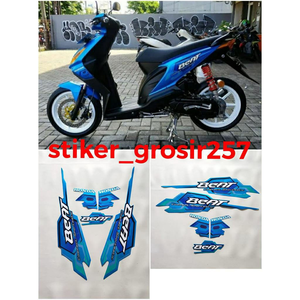 Jual STIKER STRIPING LIS LES BODY HONDA BEAT 2008 BEAT KARBU WARNA BIRU ...