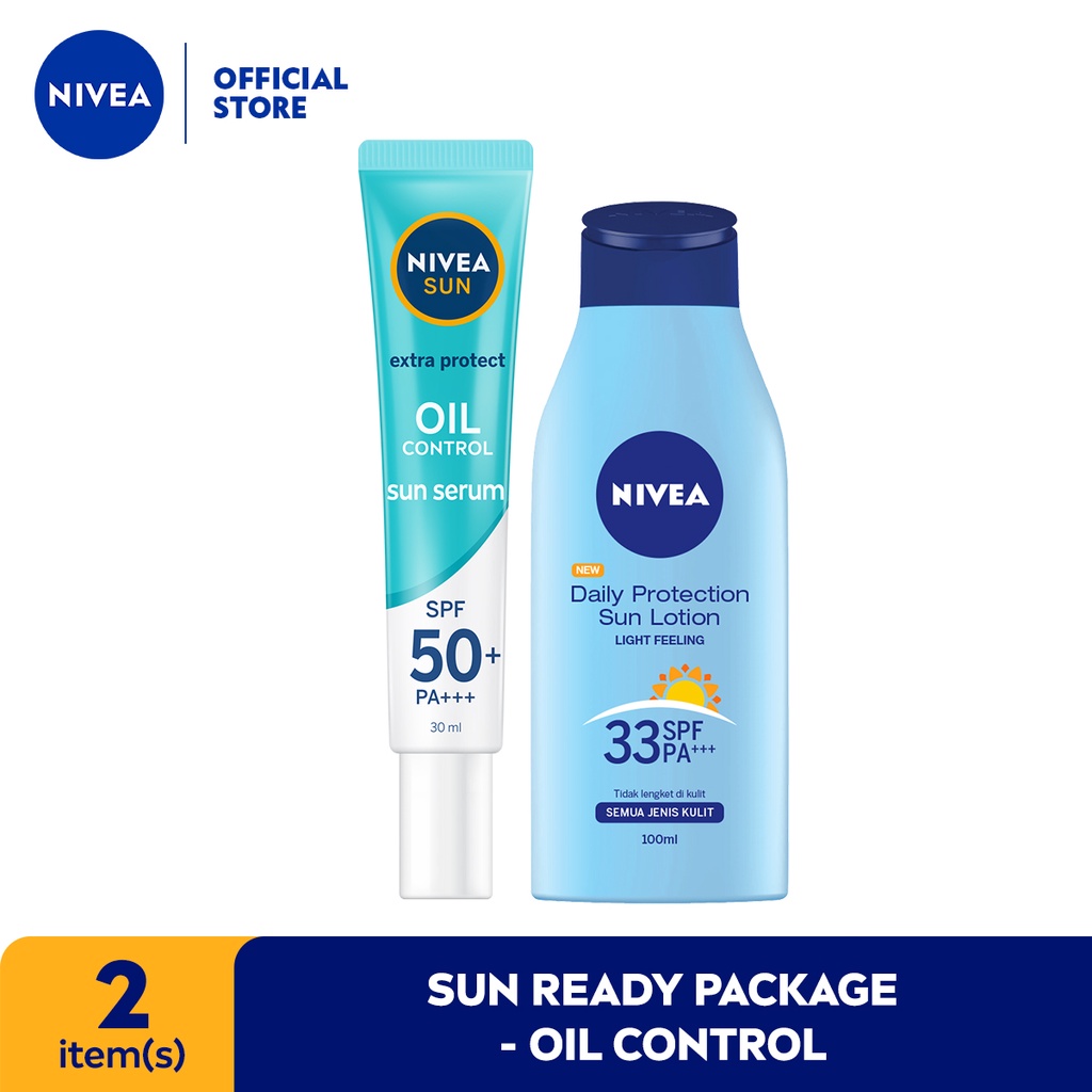 Jual NIVEA Sun Face Serum Oil Control + Body Lotion Daily Protection ...