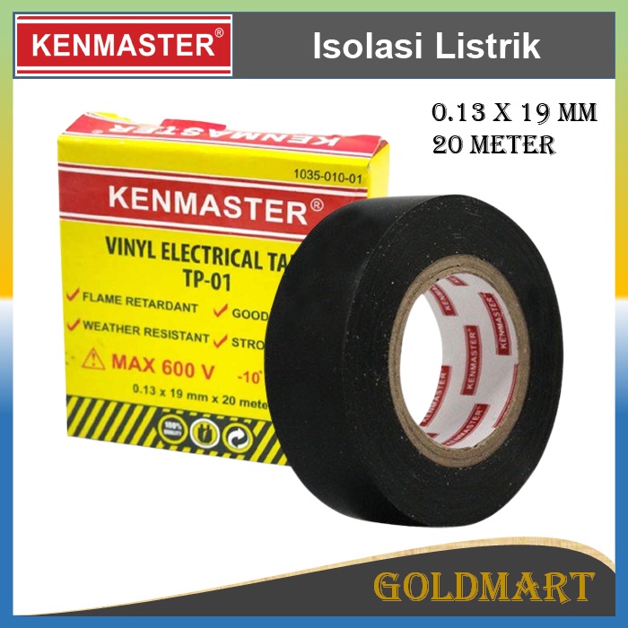 Jual Isolasi Listrik / Kenmaster Isolasi Kabel Listrik 20 meter tp-01 ...